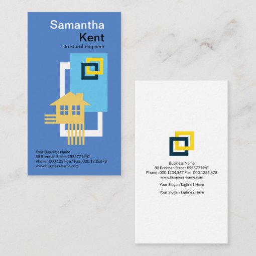 Simple Building Blocks Rebar Structural Engineer Business Card | Zazzle