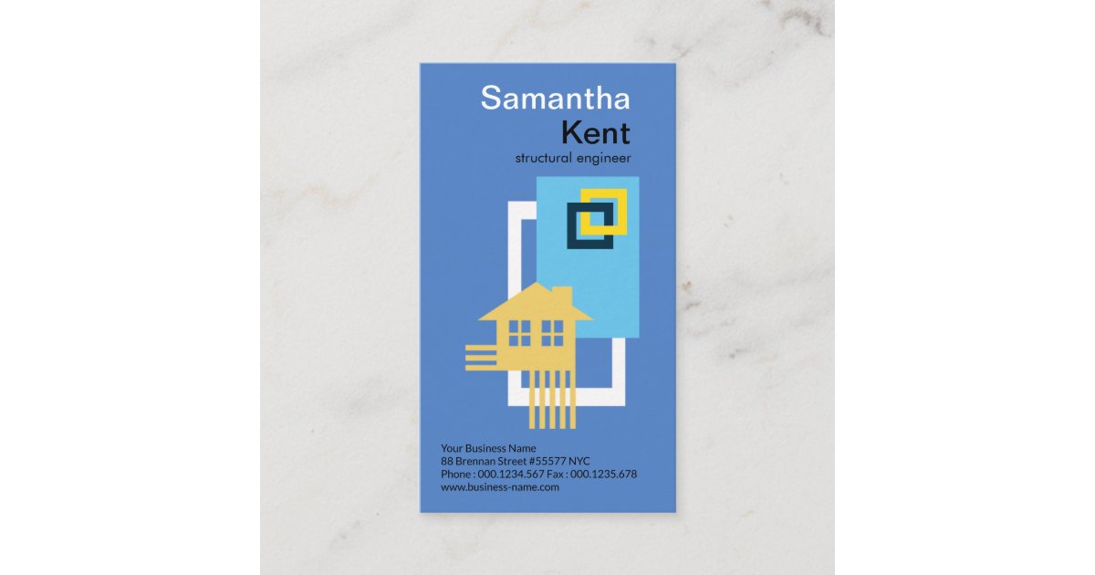 Simple Building Blocks Rebar Structural Engineer Business Card | Zazzle