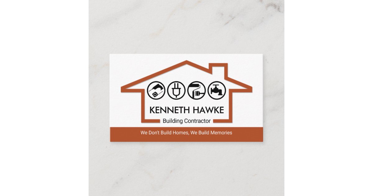 Simple Building Frame Construction Builder Business Card | Zazzle