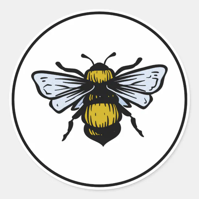 Simple Bumblebee Classic Round Sticker | Zazzle