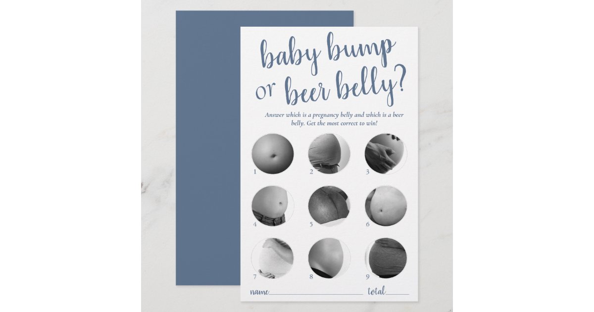 Simple Bump or Beer Belly | Dusty Blue Game Card | Zazzle