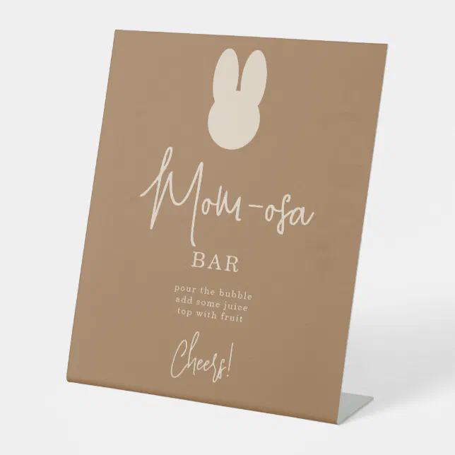 Simple Bunny mOM-osa bar Pedestal Sign | Zazzle