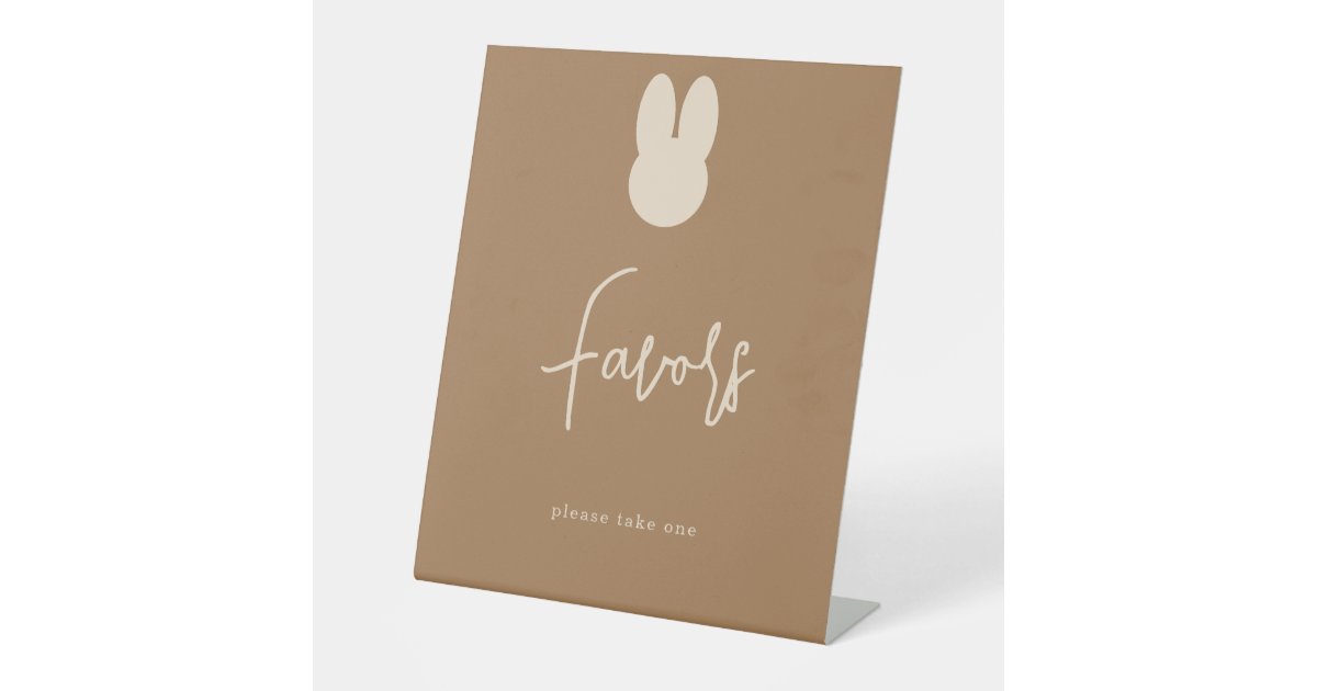 Simple Bunny Thank you / Favors Pedestal Sign | Zazzle