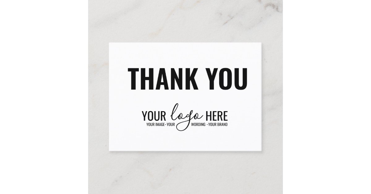 Simple Business Branding Company Logo Thank You Business Card | Zazzle
