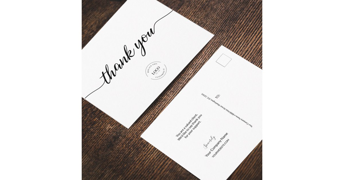 Simple Business Client Appreciation Thank you Postcard | Zazzle