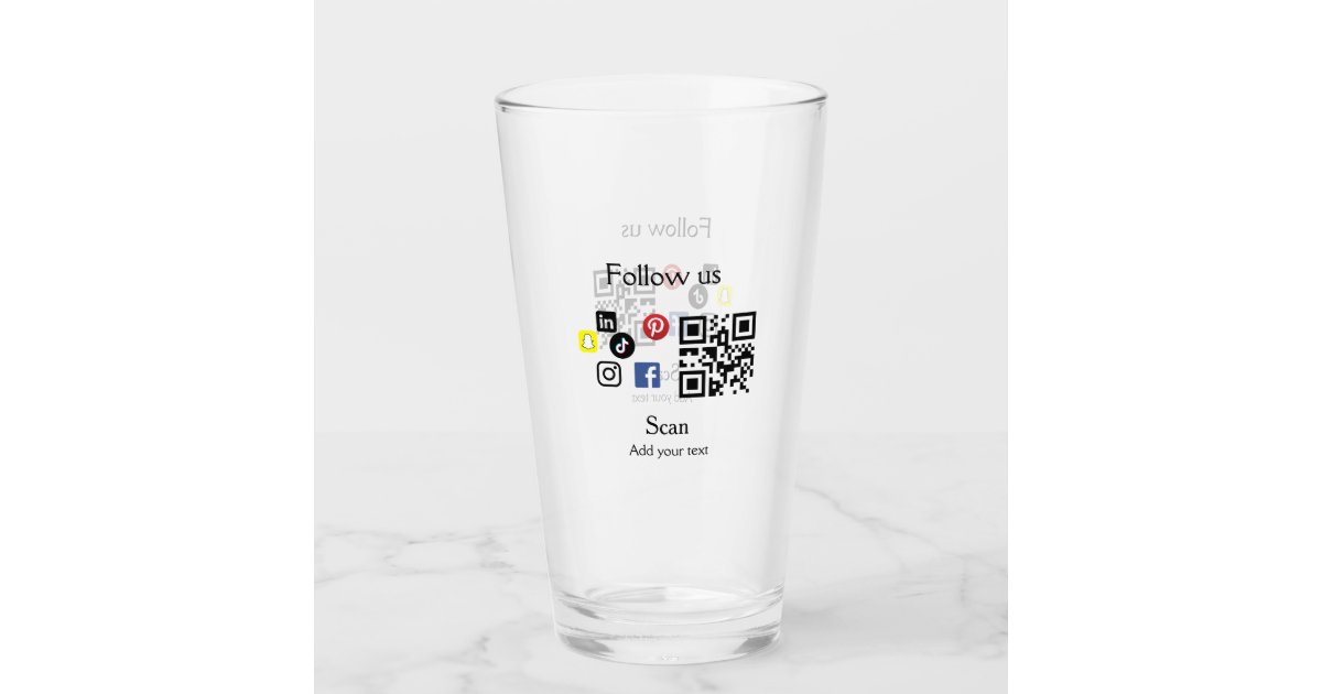 Simple business company website barcode QR code Glass | Zazzle