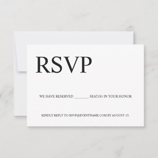 Simple Business event Logo Reserved seats RSVP Card | Zazzle