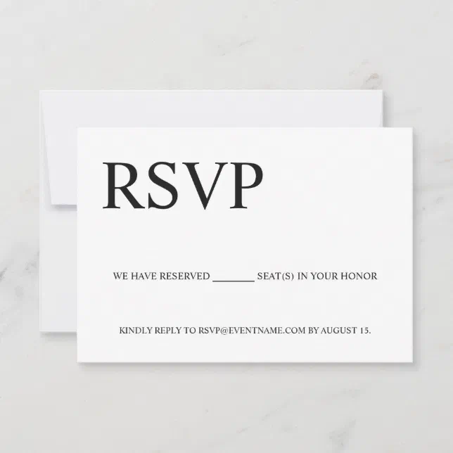 Simple Business event Logo Reserved seats RSVP Card | Zazzle