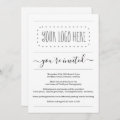 Simple Business Invitation - Add Logo | Zazzle
