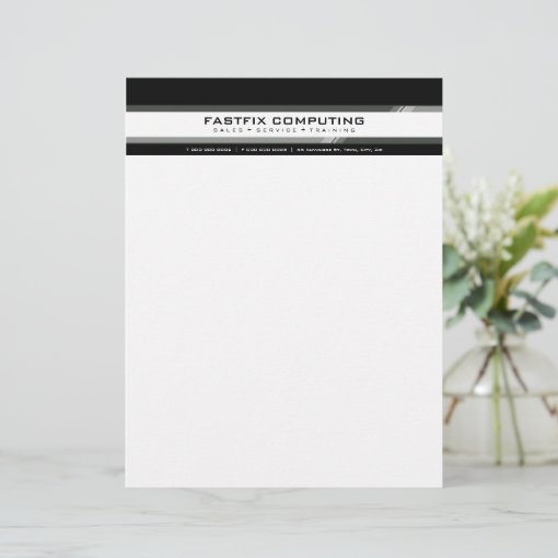 SIMPLE BUSINESS LETTERHEAD :: hi-tech zing 1L | Zazzle