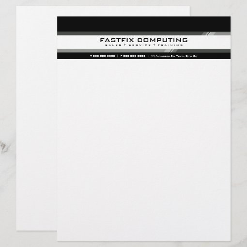 SIMPLE BUSINESS LETTERHEAD :: hi-tech zing 1L | Zazzle