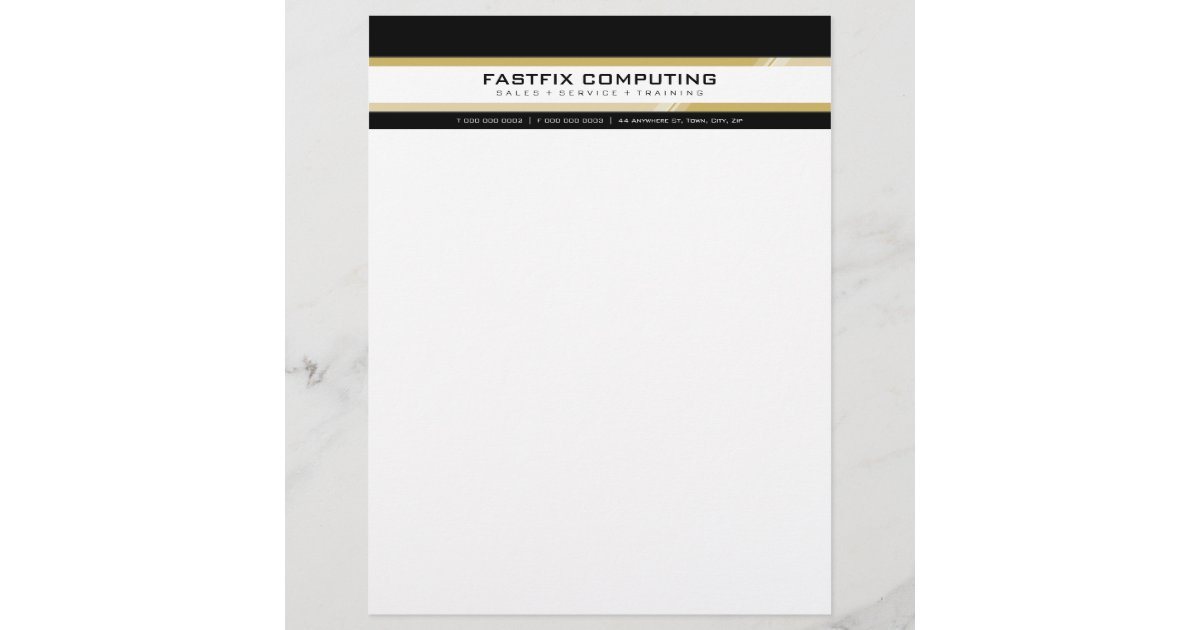 SIMPLE BUSINESS LETTERHEAD :: hi-tech zing 3 | Zazzle