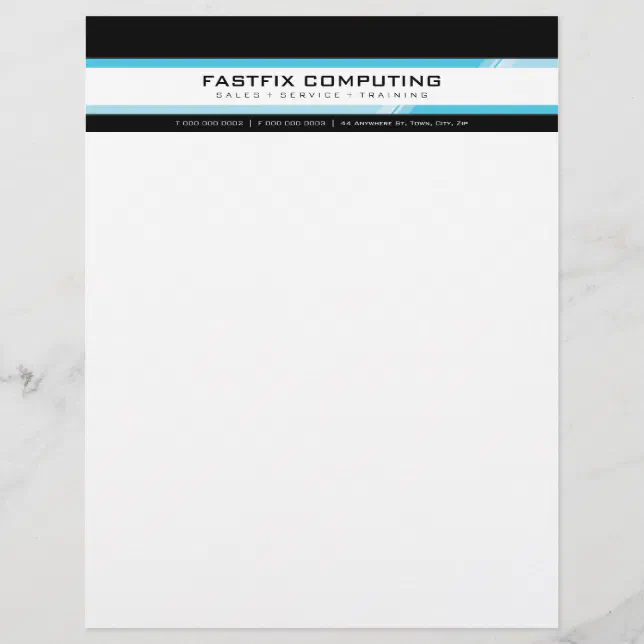 SIMPLE BUSINESS LETTERHEAD :: hi-tech zing 8 | Zazzle
