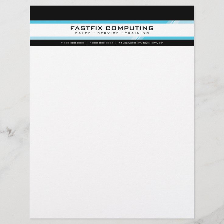 SIMPLE BUSINESS LETTERHEAD :: hi-tech zing 8 | Zazzle