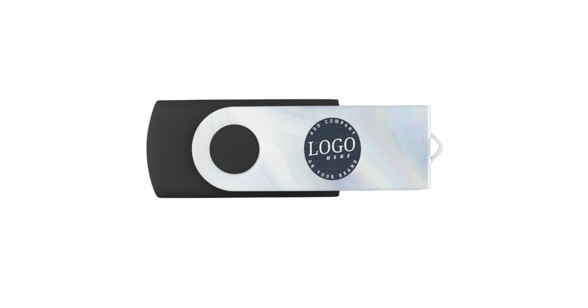 Simple Business Logo Holographic Modern Flash Drive | Zazzle