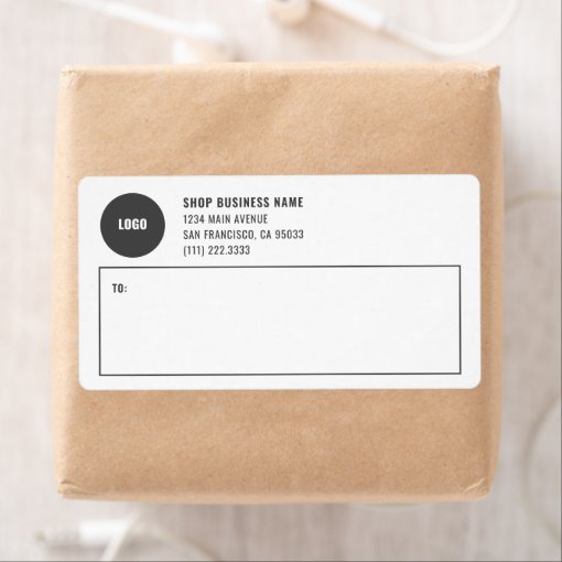 Simple Business Logo Mailing Shipping Labels | Zazzle