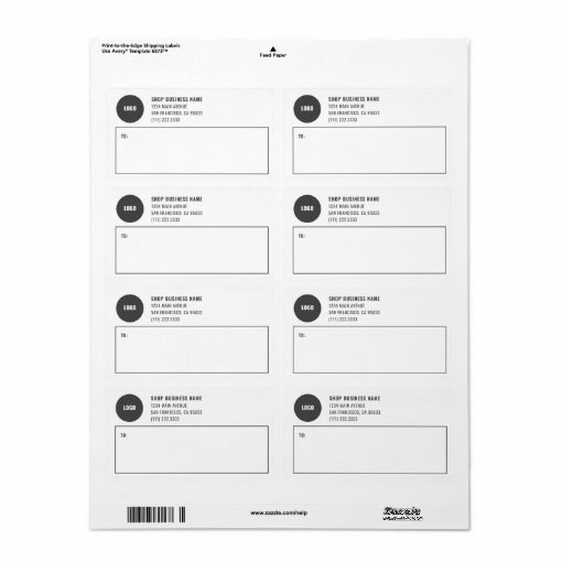 Simple Business Logo Mailing Shipping Labels | Zazzle