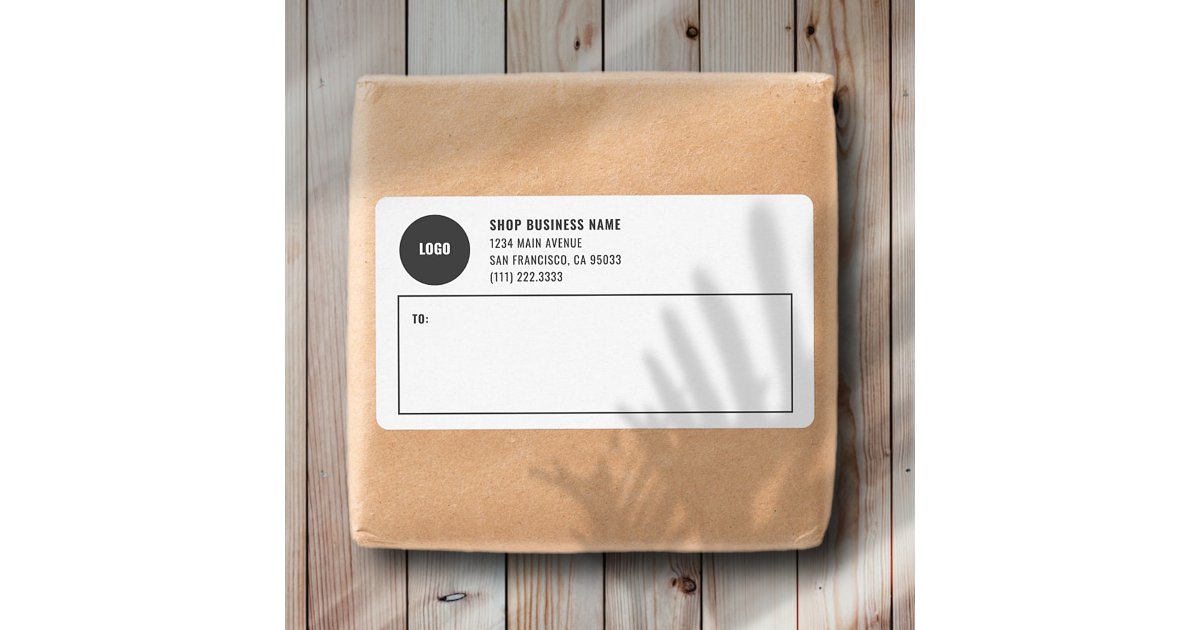Simple Business Logo Mailing Shipping Labels | Zazzle
