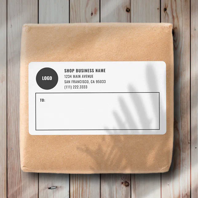 Simple Business Logo Mailing Shipping Labels | Zazzle