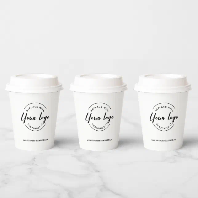 Simple business logo Modern professional Paper Cups | Zazzle