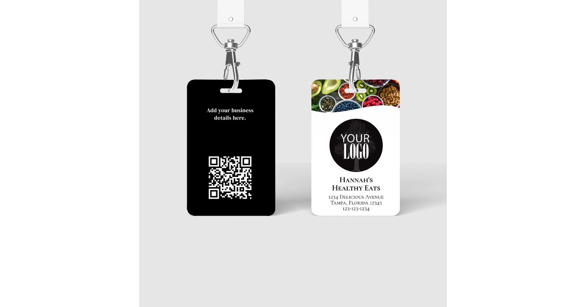 Simple Business Logo Photo QR Code Badge | Zazzle