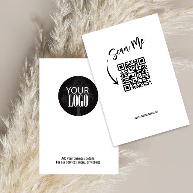 Simple Business Logo QR Code Minimalist | Zazzle
