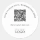 Simple Business Logo QR Code Promotional Classic Round Sticker | Zazzle