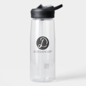 Simple Business logo QR code website Customized Water Bottle | Zazzle