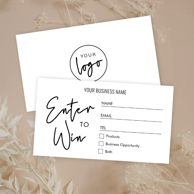 Simple Business Logo Raffle Enter to Win Ticket | Zazzle