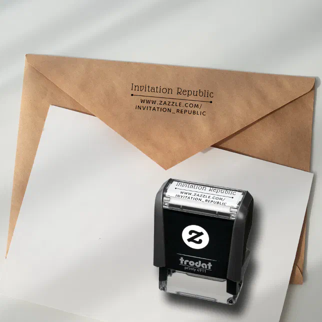 Simple Business Name & Web Address Self-inking Stamp | Zazzle