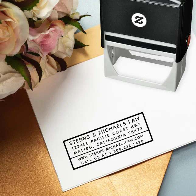 Simple Business Return Address Self Inking Stamp | Zazzle
