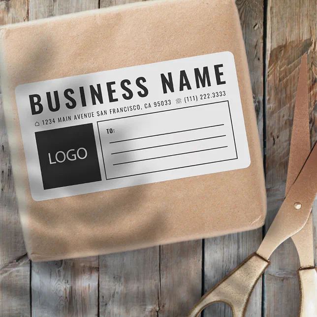 Simple Business Square Logo Mailing Shipping Label | Zazzle
