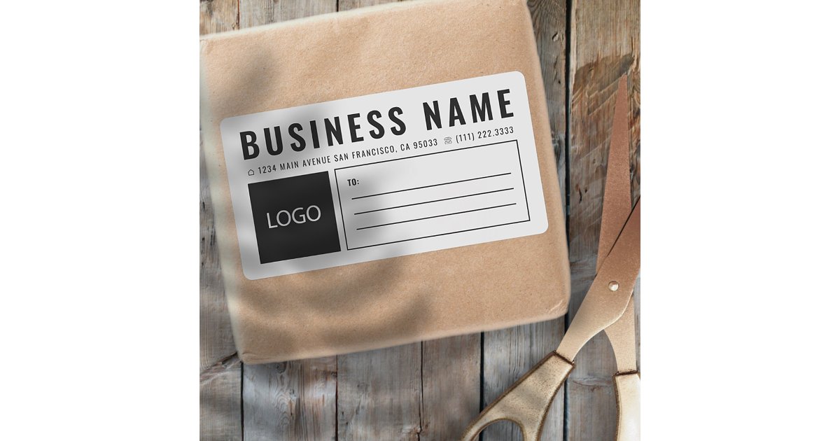 Simple Business Square Logo Mailing Shipping Label | Zazzle