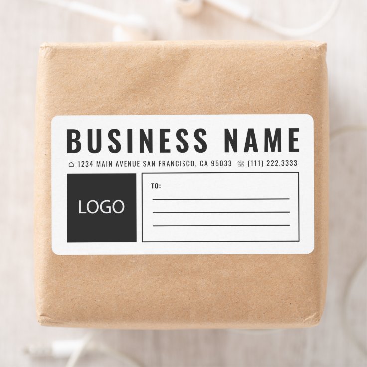 Simple Business Square Logo Mailing Shipping Label | Zazzle