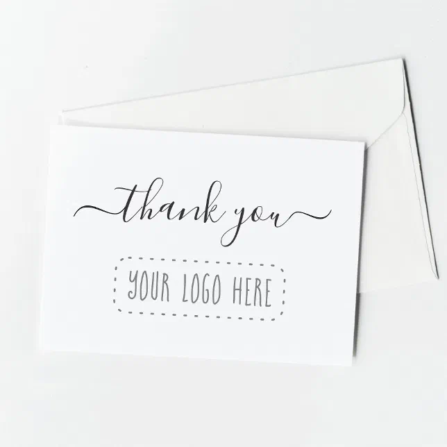 Simple Business Thank You Card - Add Logo | Zazzle