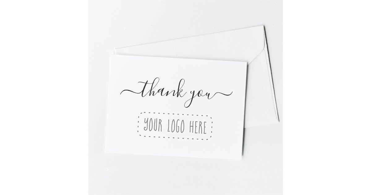 Simple Business Thank You Card - Add Logo | Zazzle