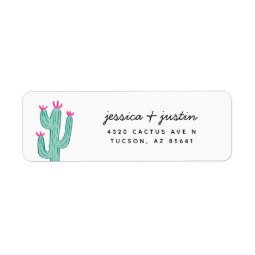 Simple Cactus Wedding Return Address Label | Zazzle