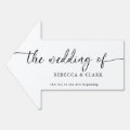Simple Calligraphy Arrow Wedding Directional Sign | Zazzle