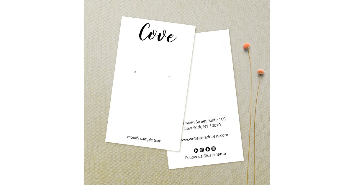 Simple Calligraphy Font Earring Jewelry | Zazzle