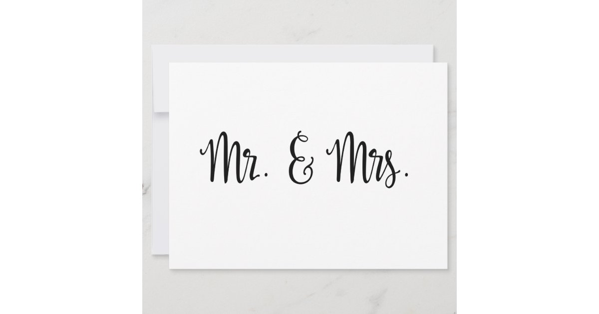 Simple Calligraphy | Mr. and Mrs. wedding sign | Zazzle