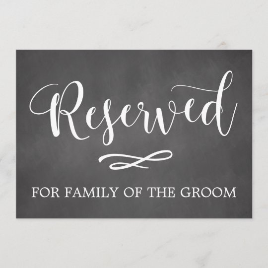 Simple Calligraphy Reserved Seating Wedding Sign Invitation | Zazzle.com