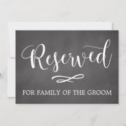 Simple Calligraphy Reserved Seating Wedding Sign Invitation | Zazzle