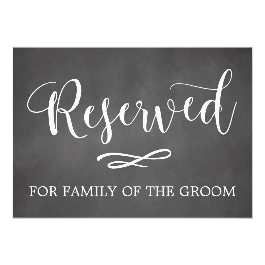 Simple Calligraphy Reserved Seating Wedding Sign Invitation | Zazzle.com