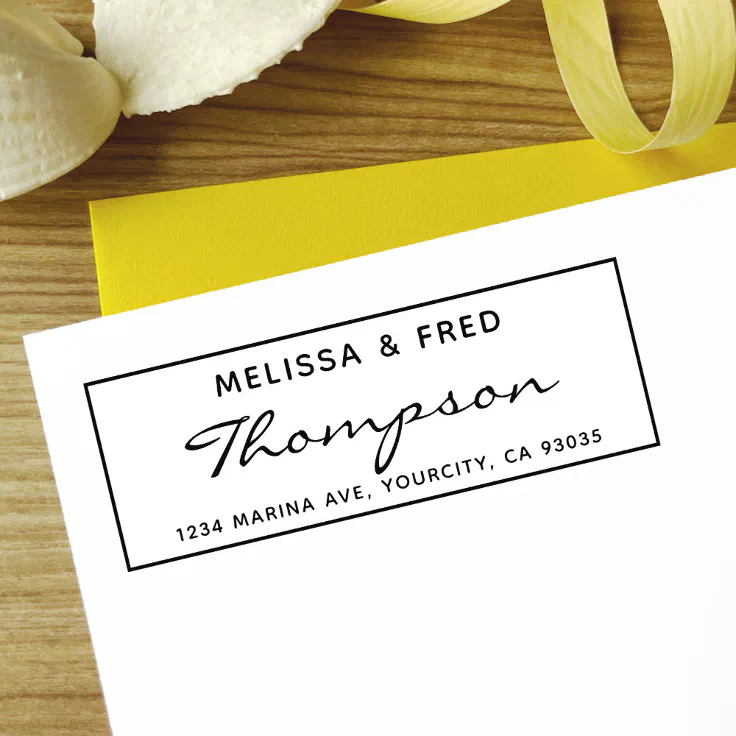 Simple Calligraphy Return Address Self-inking Stamp | Zazzle