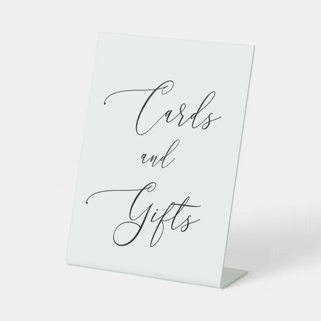 Simple Calligraphy Rustic Cards and Gifts Poster Pedestal Sign | Zazzle