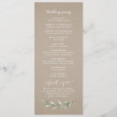 Simple calligraphy rustic greenery wedding program | Zazzle
