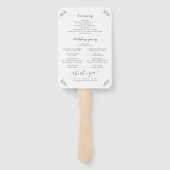 Simple calligraphy rustic greenery wedding program hand fan | Zazzle