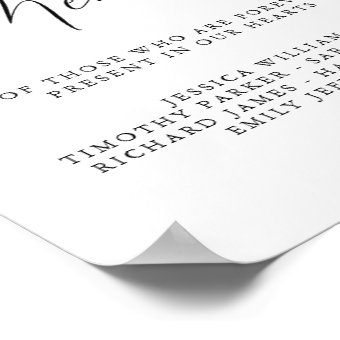 Simple Calligraphy Rustic Wedding Memorial Sign | Zazzle