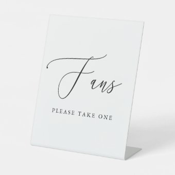 Simple Calligraphy Rustic Wedding Program Fan Sign | Zazzle