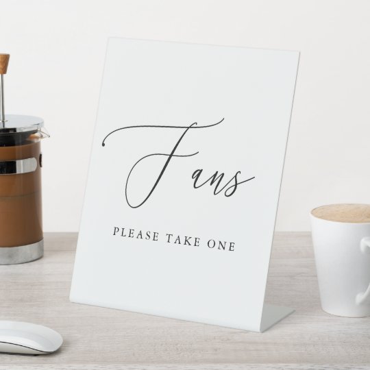 Simple Calligraphy Rustic Wedding Program Fan Sign | Zazzle.com